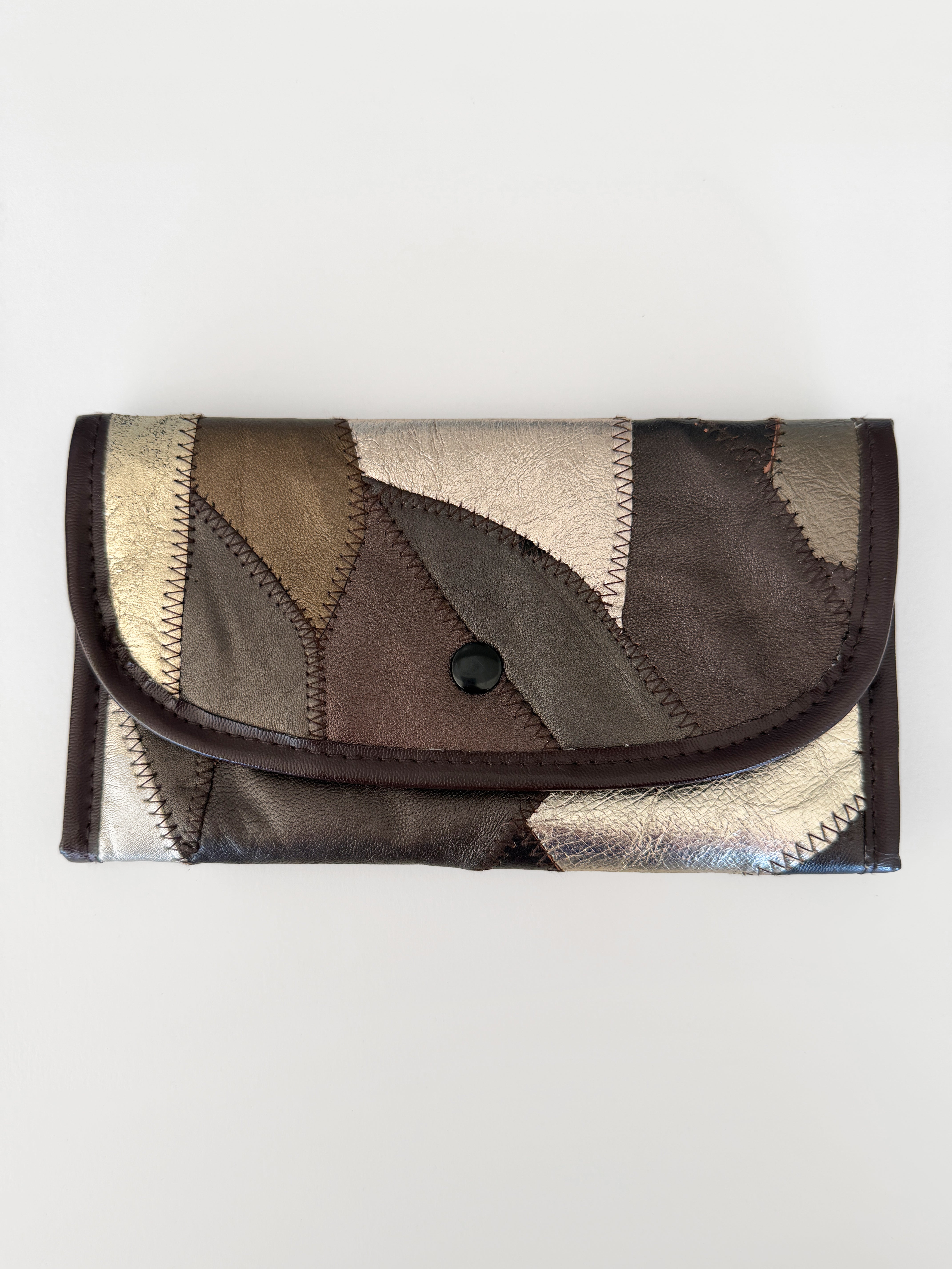 Vintage Leather Patchwork Wallet – Funki